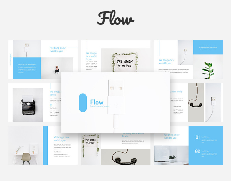 Flusso - Modello PowerPoint creativo - TemplateMonster