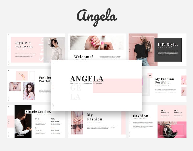 Angela - Kreative Mode - Keynote Vorlage - TemplateMonster