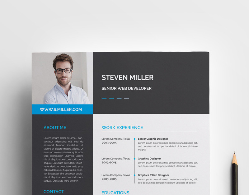 Modèle de CV Steven Miller #76384 - TemplateMonster