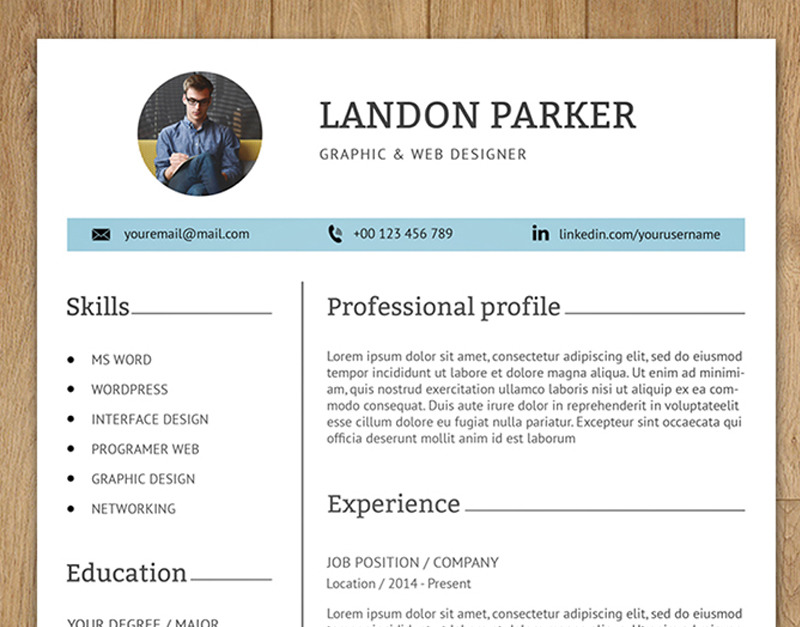 Landon Parker CV-mall #76774 - TemplateMonster