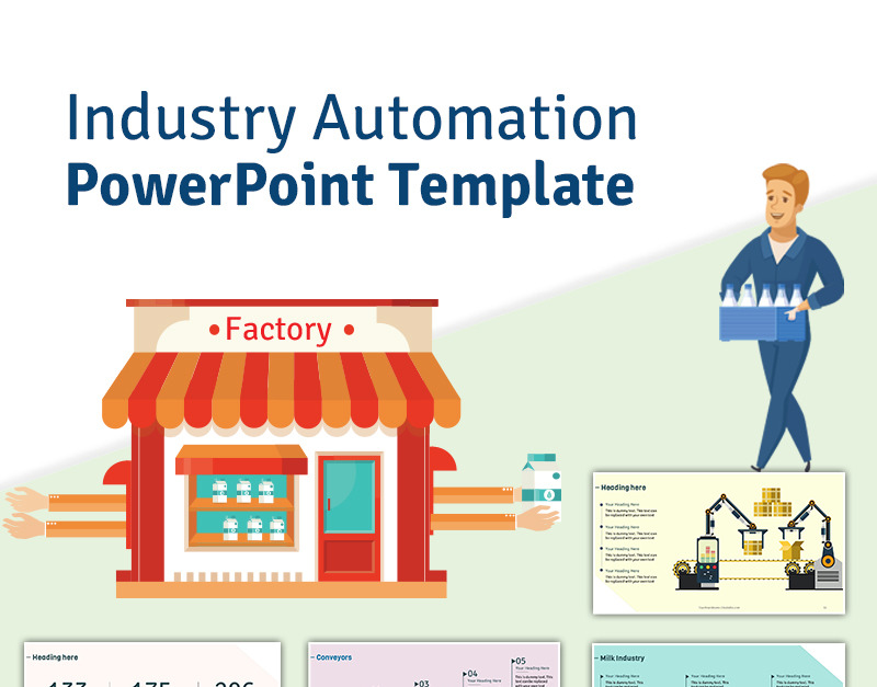 Modelo de PowerPoint de automação industrial