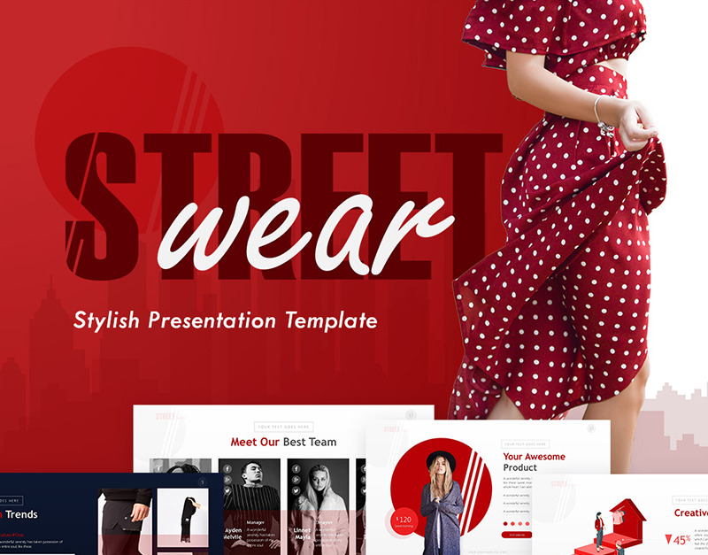 Street Wear - Stylish PowerPoint template - TemplateMonster