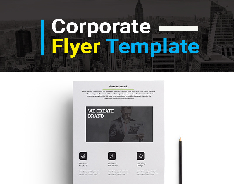 BRAND FLYER Templates with PSD File Format - Corporate Identity Template
