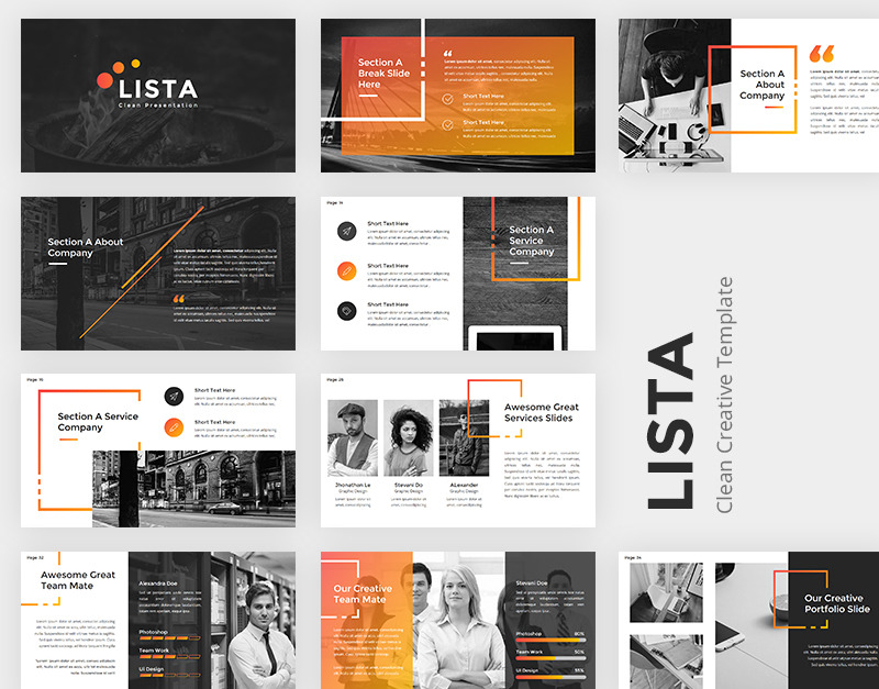 Modelo do Lista Clean Creative PowerPoint PowerPoint