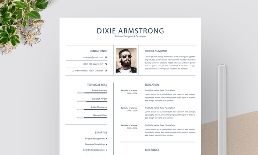Dixie Armstrong Resume Template #77150 - TemplateMonster