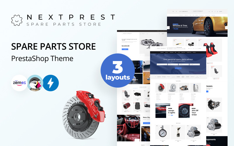 Nextprest - Spare Parts Store Clean Bootstrap Ecommerce PrestaShop Theme