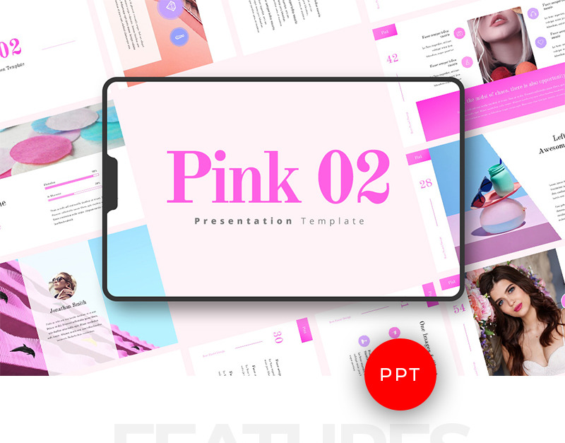 Pink-02 PowerPoint template #78268 - TemplateMonster