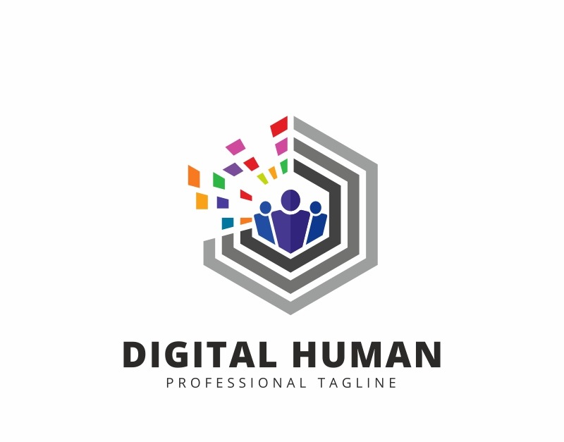 Digital Human Logo Template #78604 - TemplateMonster