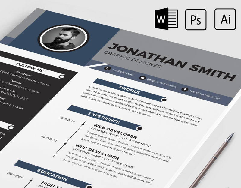 Jonathon Smith Resume Template #79043 - TemplateMonster
