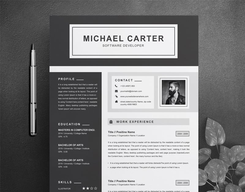 Michael Resume Template #79020 - TemplateMonster