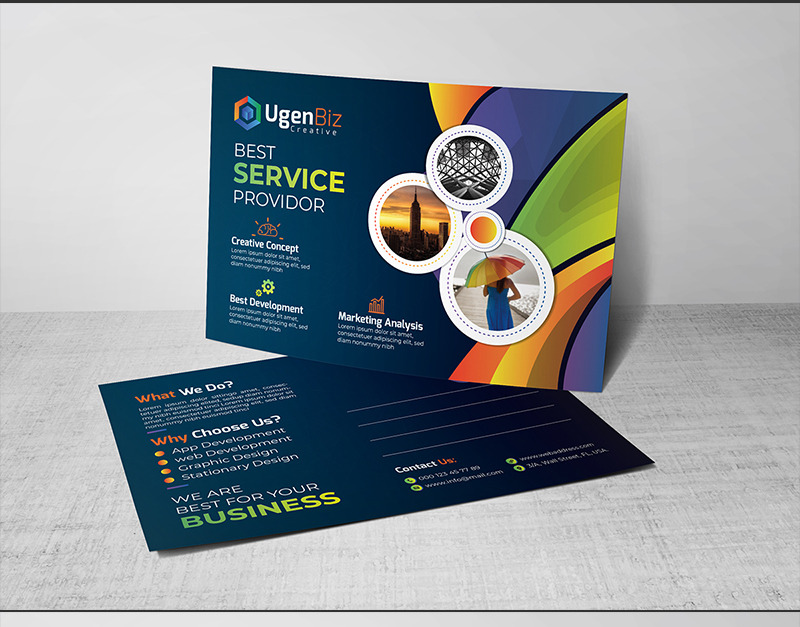 Rainbow Stylish Post Card - Corporate Identity Template