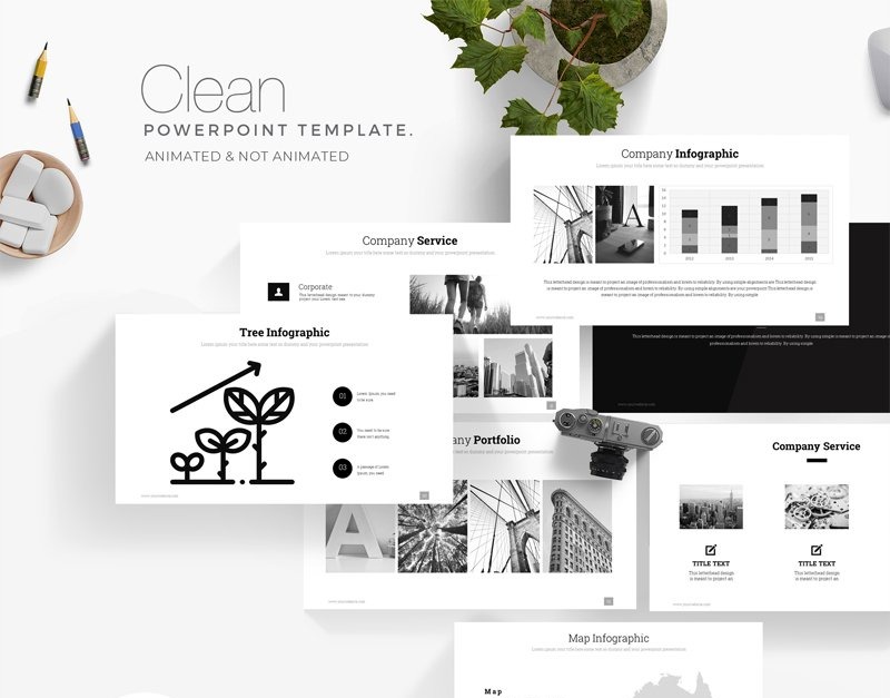 Clean PowerPoint template #79257 - TemplateMonster