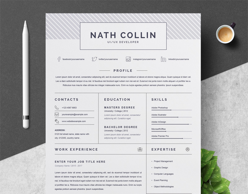 Nath Collin Resume Template #79267 - TemplateMonster