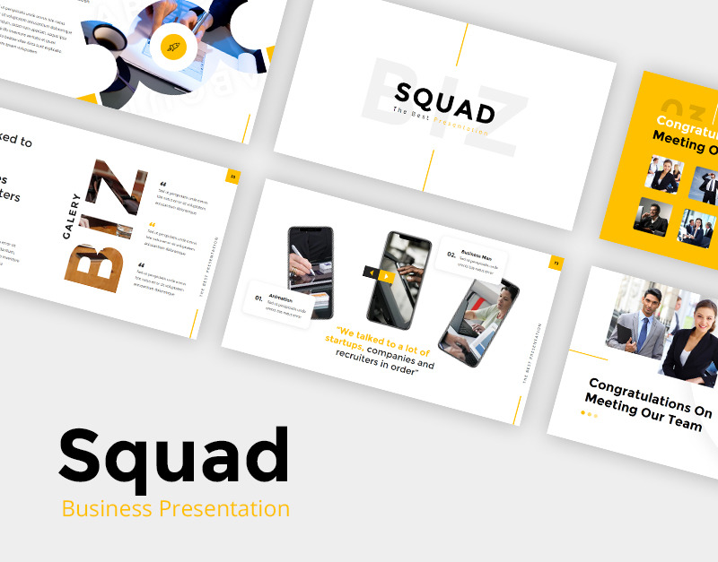 Modèle PowerPoint de Squad Biz #79343 - TemplateMonster