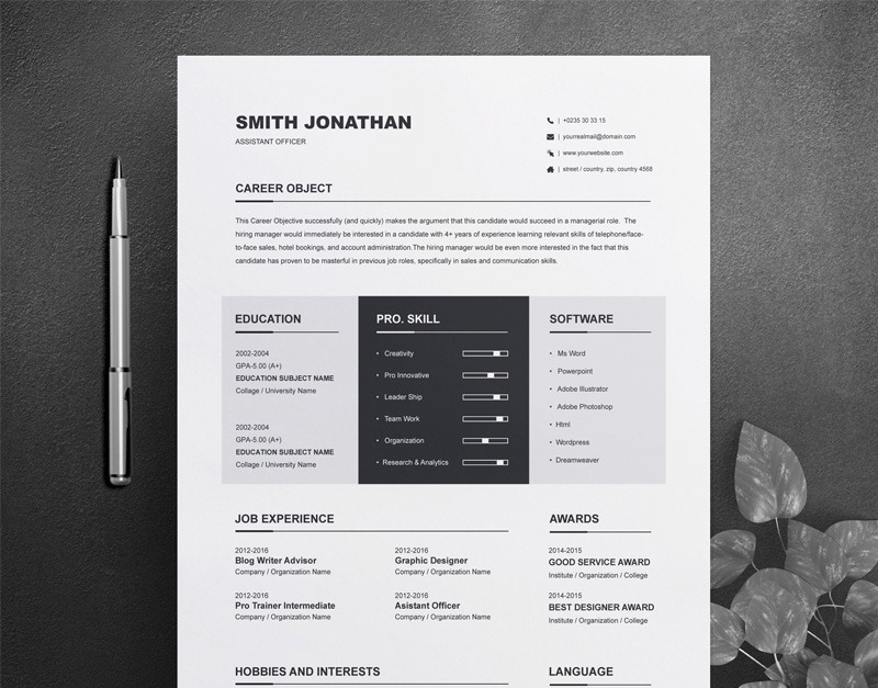 Jonathan For Officer Resume Template - TemplateMonster