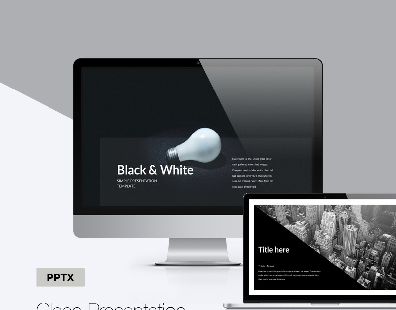 Modèle PowerPoint noir et blanc #79559 - TemplateMonster