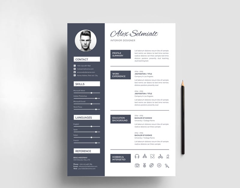 Alex Selmialt Resume Template #79699 - TemplateMonster