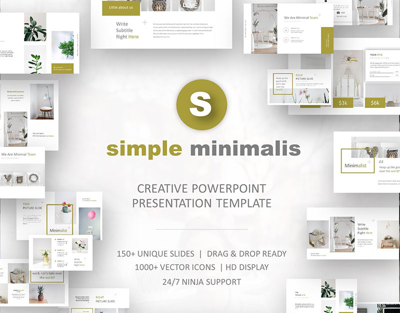 Basit Minimalis PowerPoint şablonu #79648 - TemplateMonster