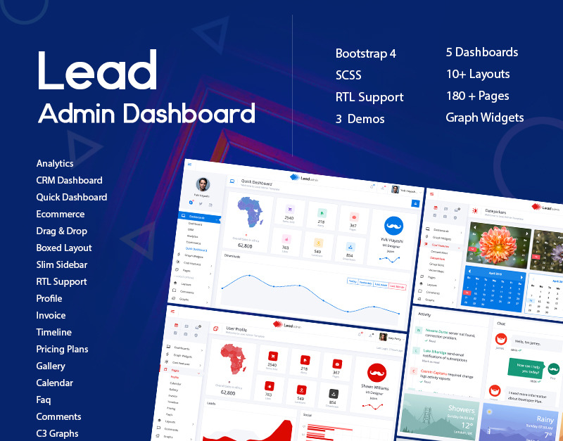Lead Dashboard Admin Template #79783 - TemplateMonster