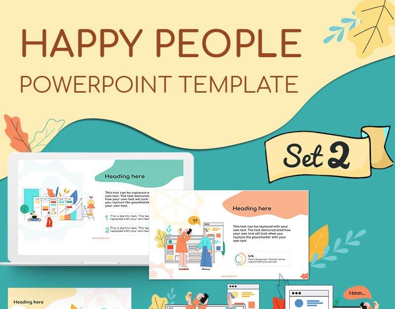 Happy People Set 2 modello PowerPoint - TemplateMonster