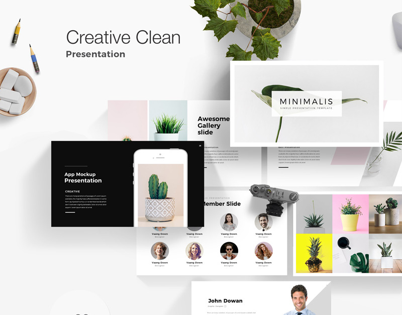 Minimal I Clean PowerPoint template #80003 - TemplateMonster