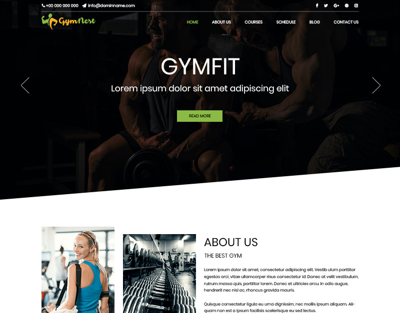Gymnest - Gym PSD Template #80193 - TemplateMonster