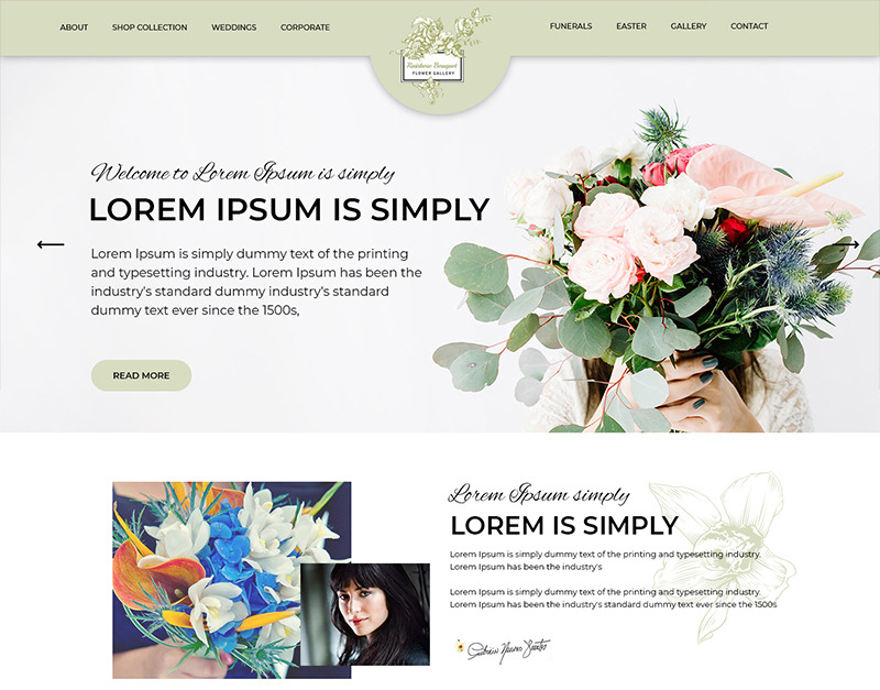 Rainbow Bouquet - Plantilla PSD de tienda de flores