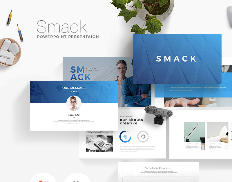 Modèle PowerPoint Smack Minimal #80593 - TemplateMonster