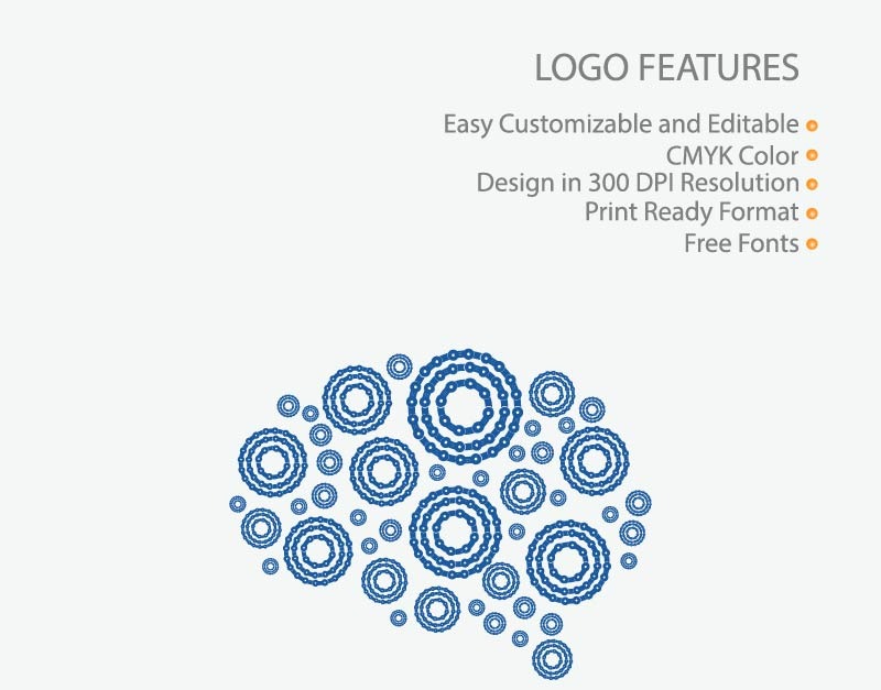 Řetězový mozek Logo šablona #80568 - TemplateMonster