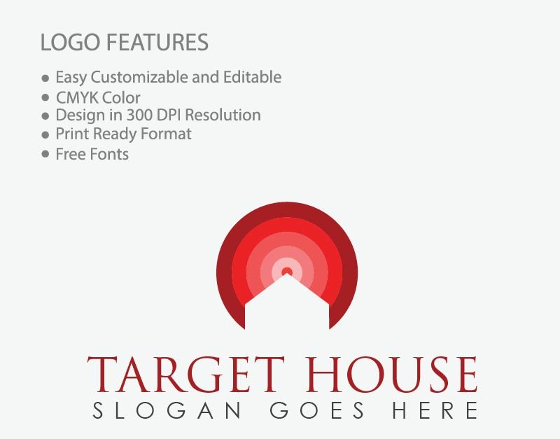 Target House Logo Design Logo Template - TemplateMonster