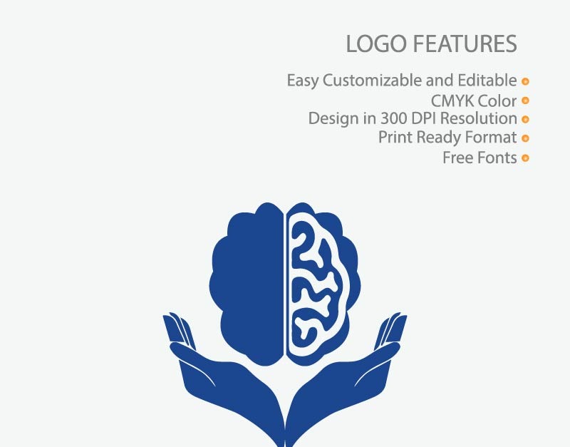 Modèle de logo vectoriel de protection du cerveau