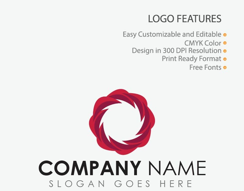 Modèle de logo de cercle de couleur rouge géométrique