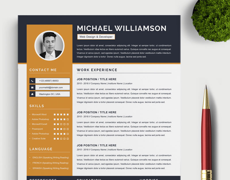 Michael Williamson Resume Template #80977 - TemplateMonster