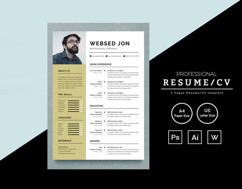 Websed Jon Resume Template #80933 - TemplateMonster