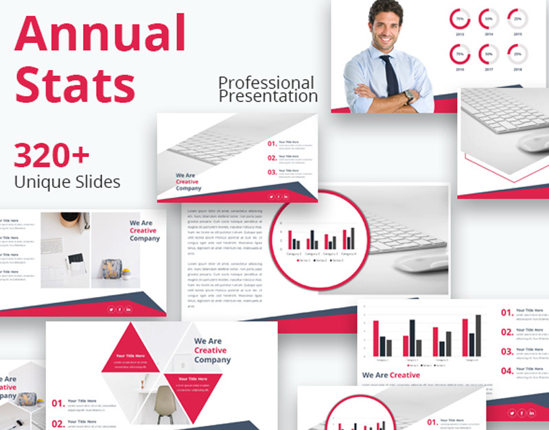 Annual Stats Google Slides #81172 - TemplateMonster