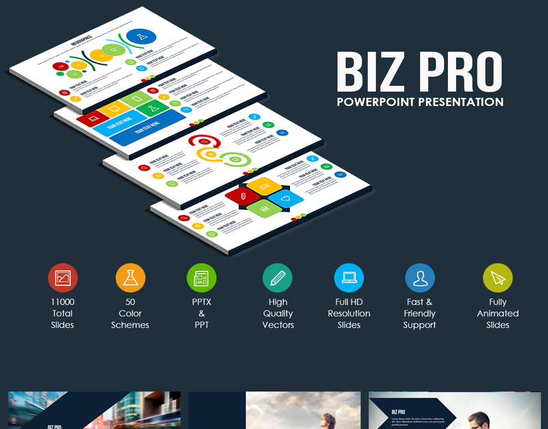 Modèle PowerPoint de Biz Pro #81135 - TemplateMonster