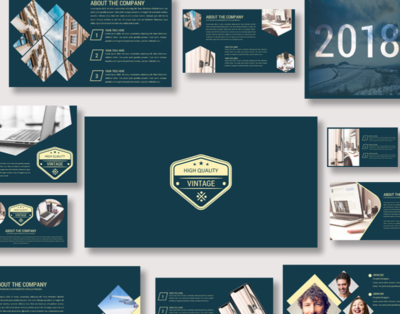 Vintage PowerPoint template #81252 - TemplateMonster