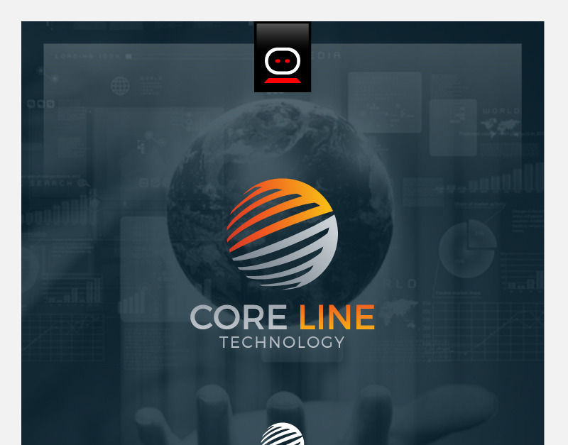 Modèle de logo de technologie Core Line - TemplateMonster