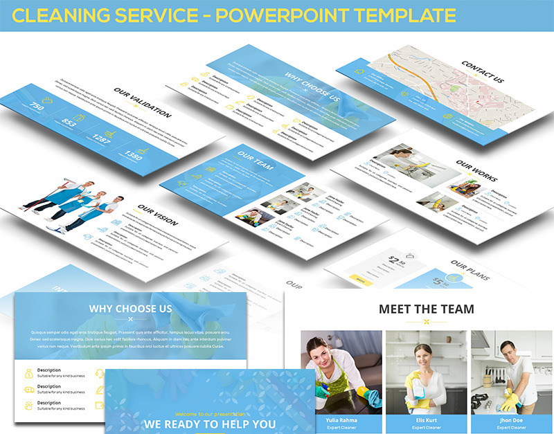 Cleaning Service PowerPoint template - TemplateMonster