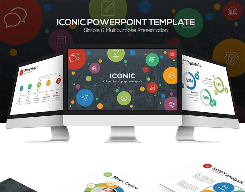 İkonik PowerPoint şablonu #81863 - TemplateMonster