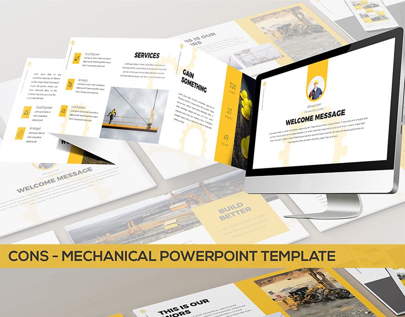 Cons - Mechanical PowerPoint template - TemplateMonster