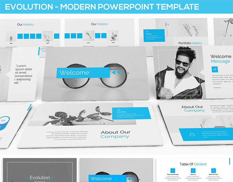 Évolution - Modèle PowerPoint moderne - TemplateMonster
