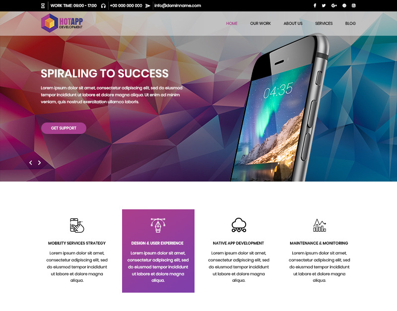 Hotapp - App Development Company PSD Template