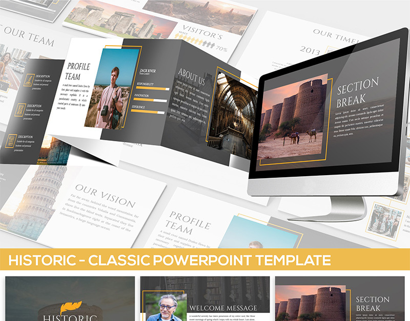 Modèle PowerPoint historique #82095 - TemplateMonster