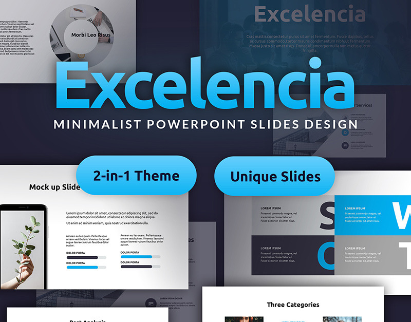 Excelencia Minimalistisches PowerPoint-Folien-Design PowerPoint-Vorlage