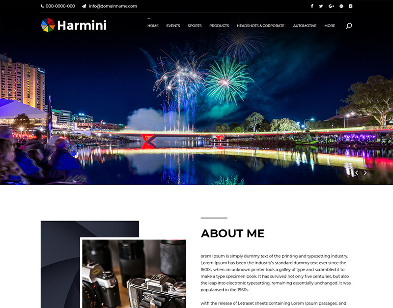Harmini - Plantilla PSD de fotografía - TemplateMonster