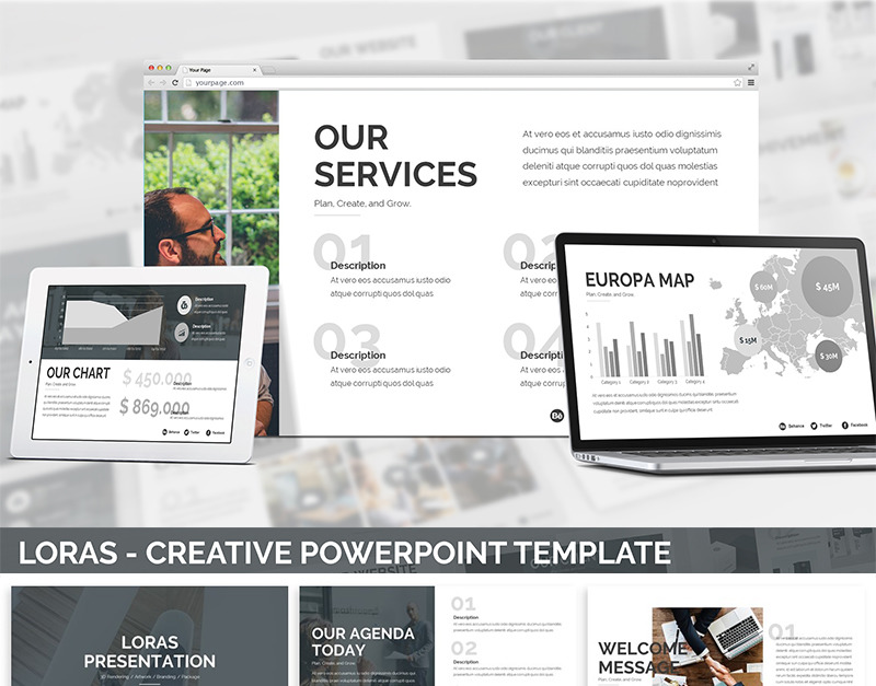Loras - Creative PowerPoint template - TemplateMonster