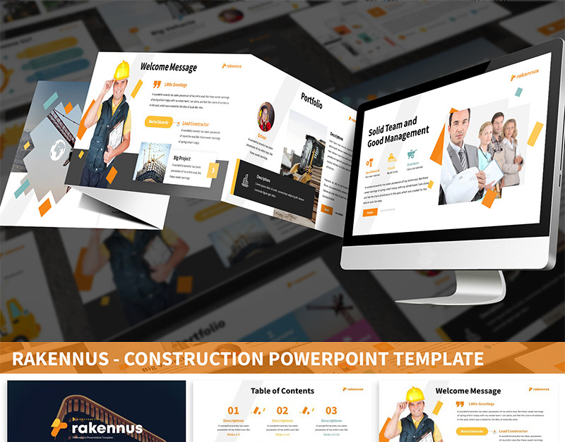 Rakennus - PowerPoint-Vorlage für den Bau - TemplateMonster