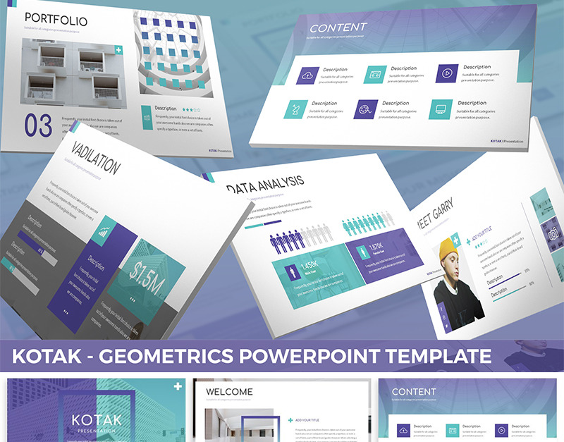 Kotak - Geometrie PowerPoint-Vorlage - TemplateMonster
