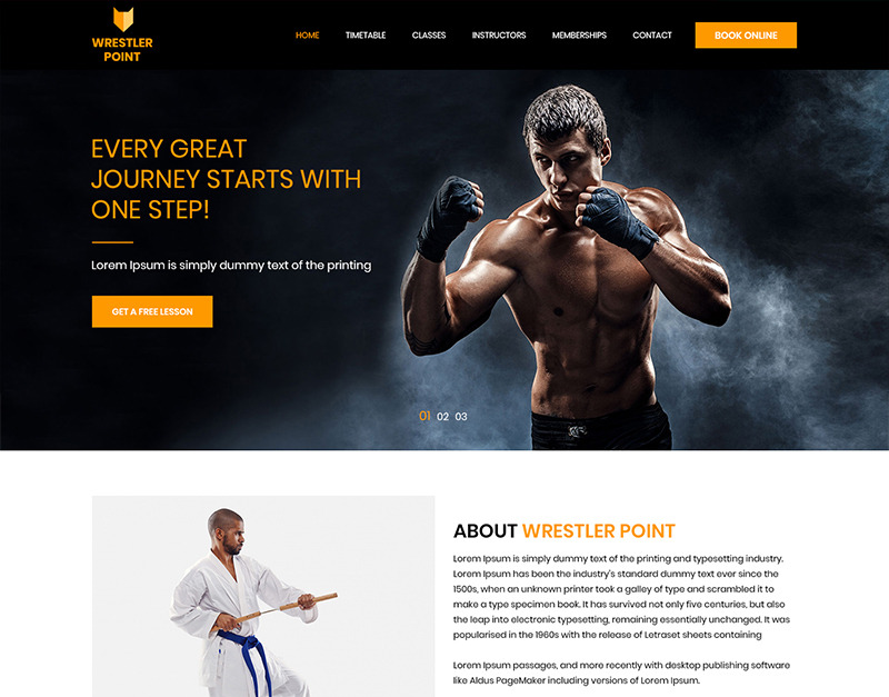 Wrestler Point - Template PSD de Wrestling - TemplateMonster